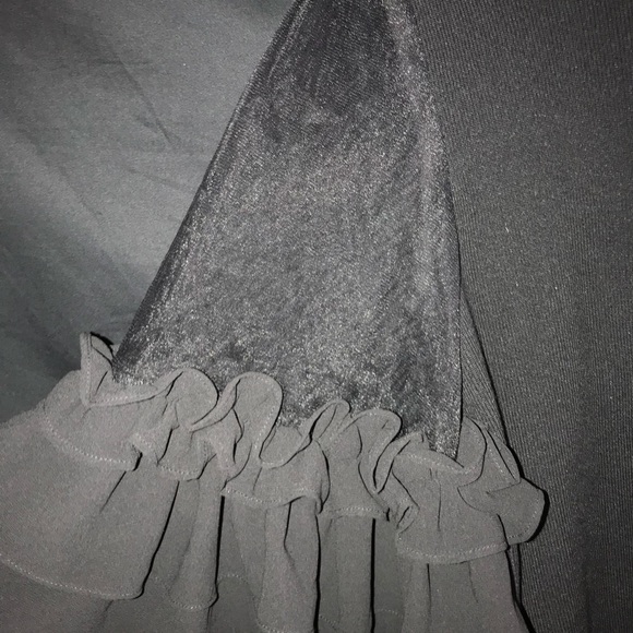 Tibi | Tops | Hot Asymmetrical Top With Mesh Sleeve And Ruffles | Poshmark